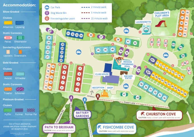 Brixham Holiday Park Map | Site Map & Layout | Devon Holiday Park